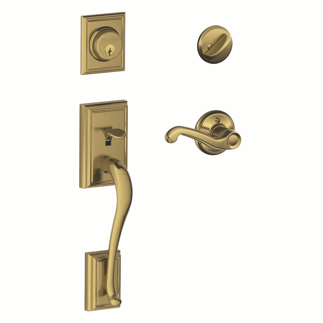 Right Hand Door Lever SCHLAGE Camelot Handleset With Flair Lever ...