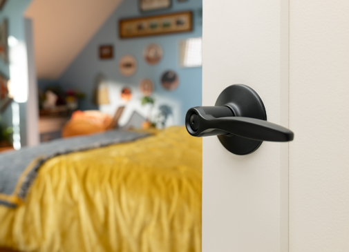 Transitional interior design | door hardware styles | Schlage