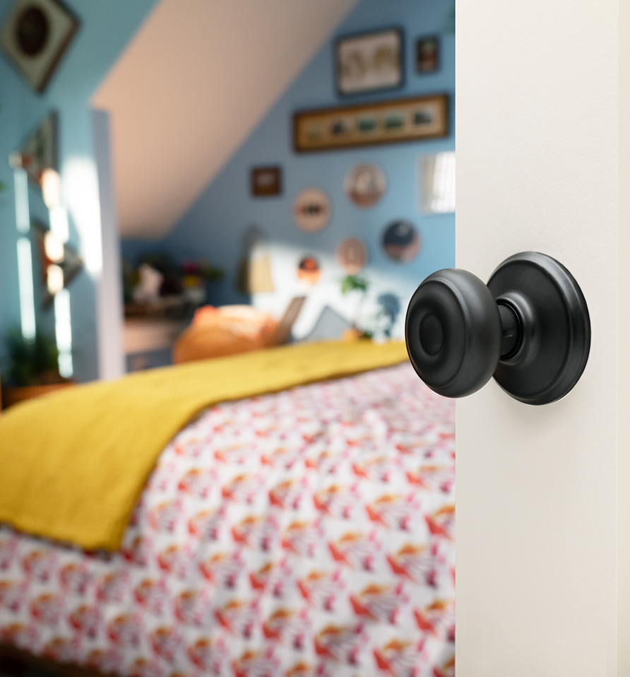 Transitional interior design | door hardware styles | Schlage